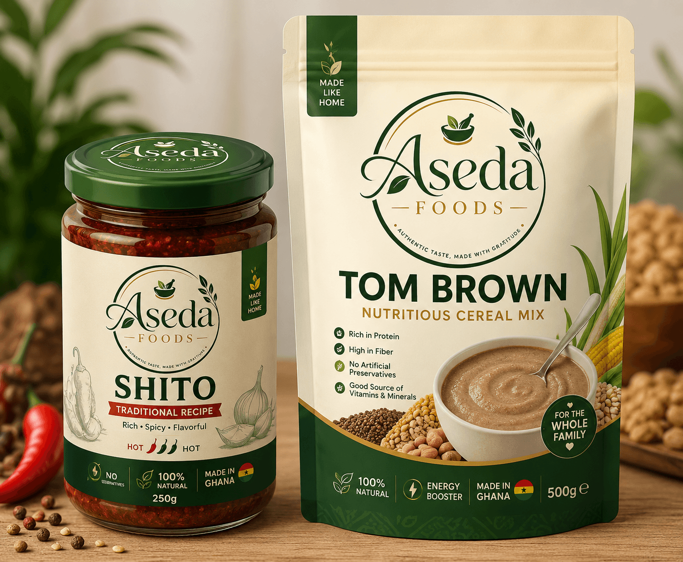 Aseda Foods — Authentic Ghanaian Shito, Tom Brown & Homemade Products